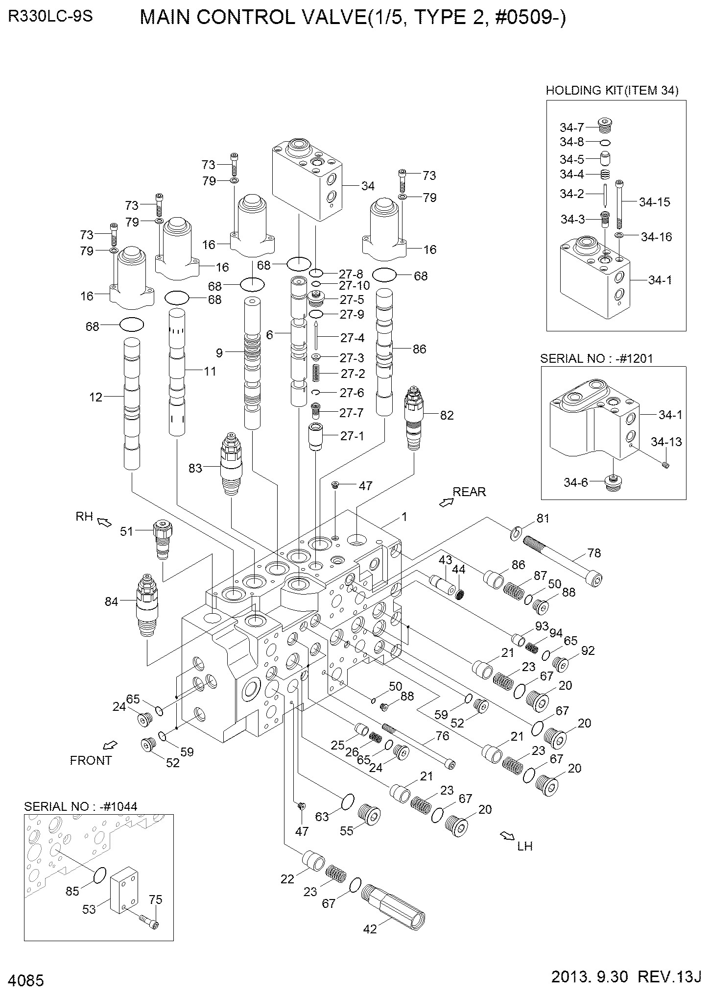 31N9-17000P 31Q9-17001P 31Q9-17002P For Hyundai Excavator R330LC-9S ...